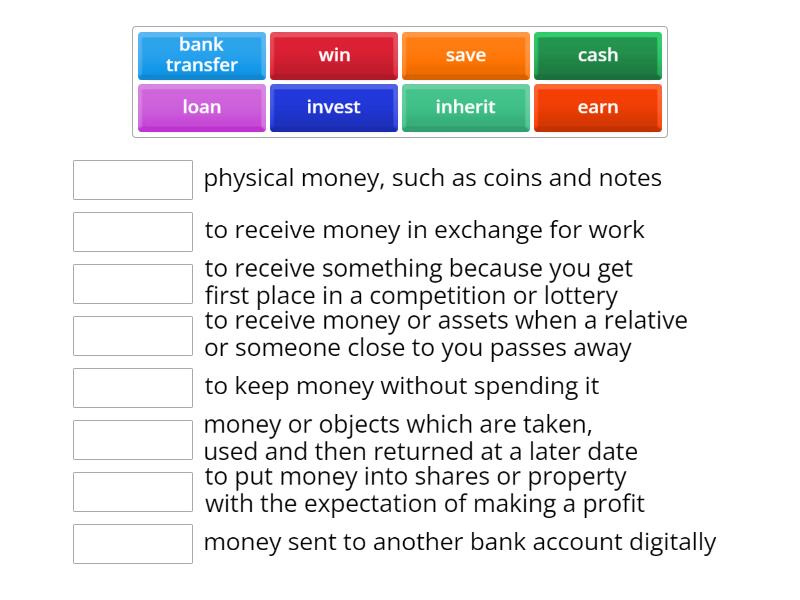 money quiz - Match up