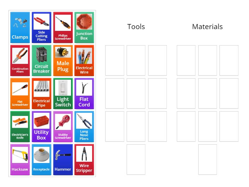 Sort Electrical Tools and Materials - Group sort
