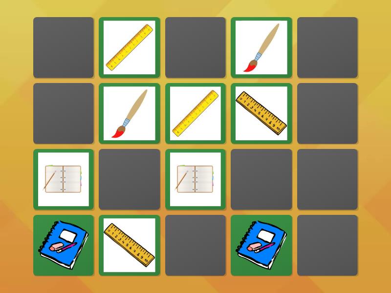 school supplies - Matching pairs