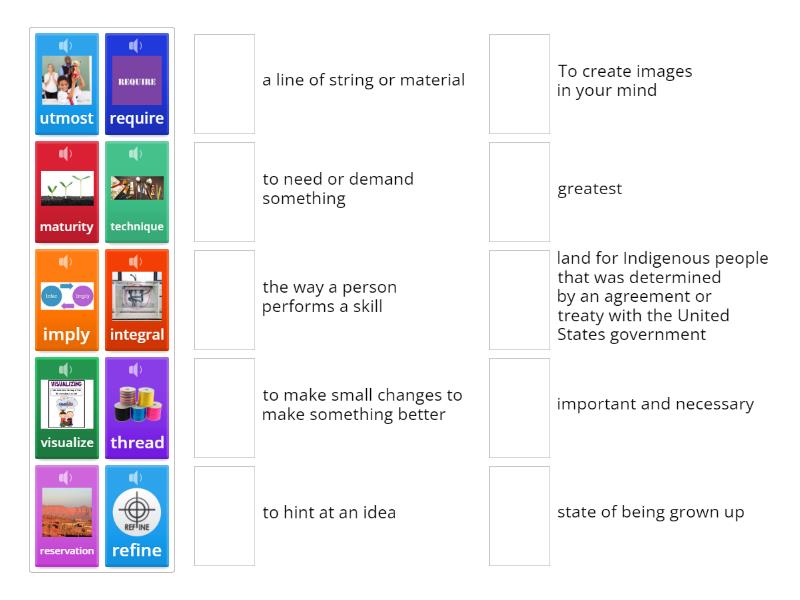 Studysync - G7 - Unit 2 - First Read: Museum Indians - Match up