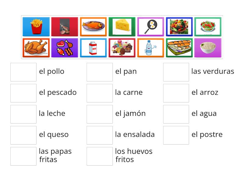 Las comidas y bebidas - Match up