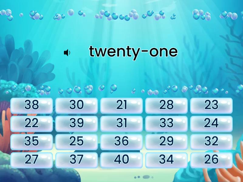 29 Numbers 21-40 - Find the match
