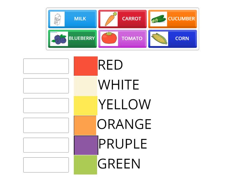 FOODS AND COLORS - Match up