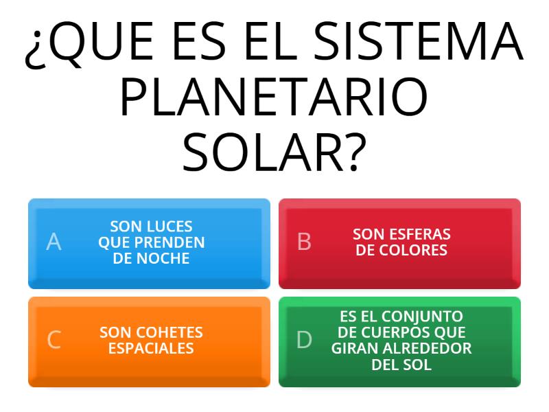 EL SISTEMA PLANETARIO SOLAR - Cuestionario
