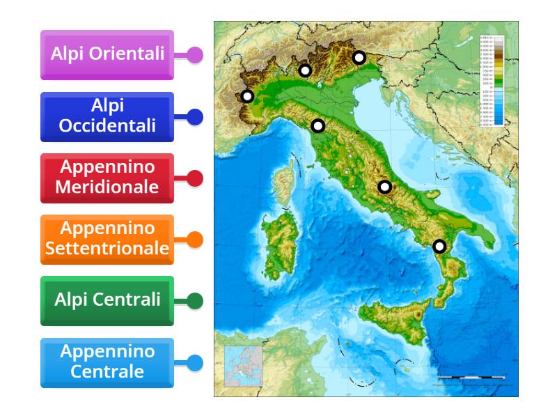 Divisione Alpi e Appennini - Labelled diagram