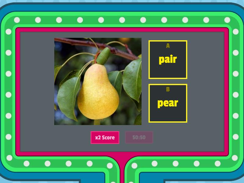UFLI 112 Homophones air are ear - Gameshow quiz