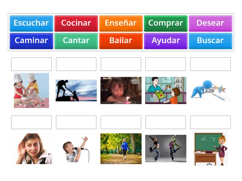 INDICATIVO: VERBOS AR - Une las parejas