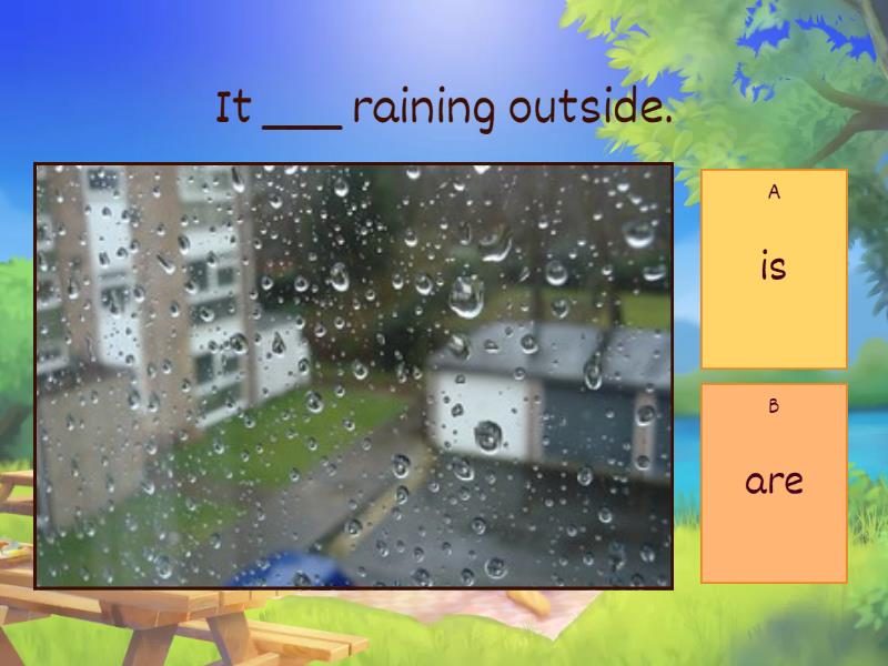 Present continuous (Weather) - Grammar - Quiz