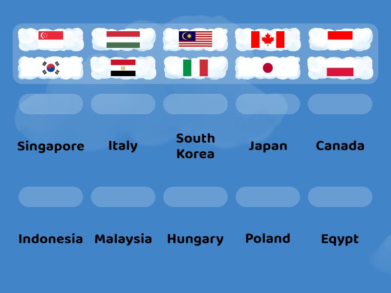 Match the countries and flags! - Match up