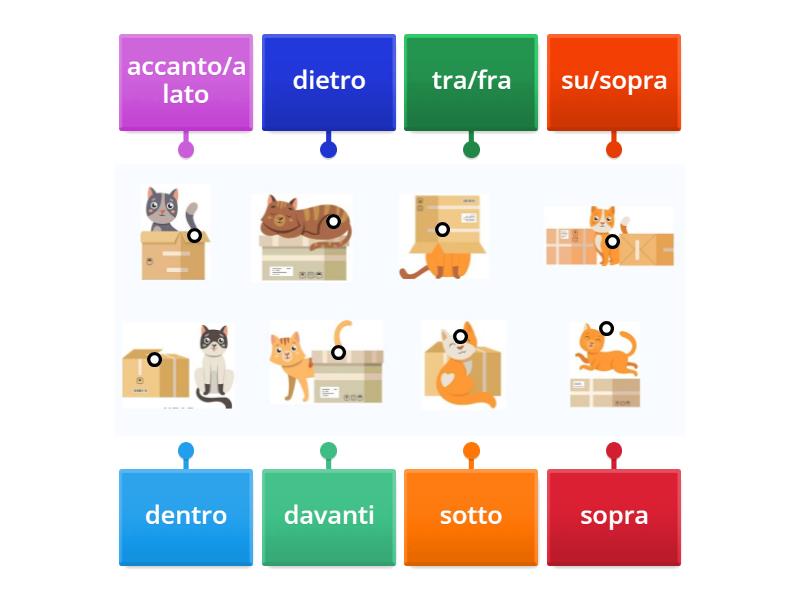Preposizioni di luogo - Diagrama con etiquetas
