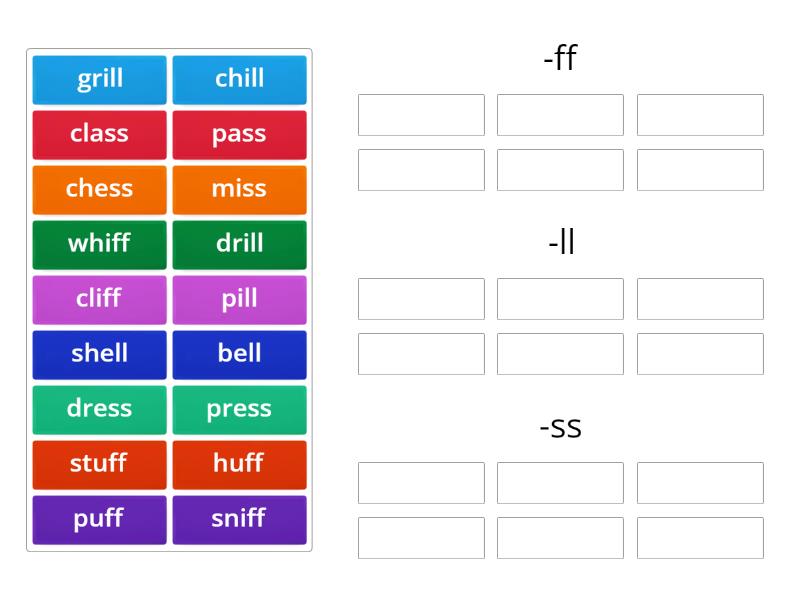 Sort FLOSS words: - Group sort