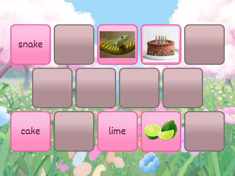 Magic E Matching Game - Matching pairs