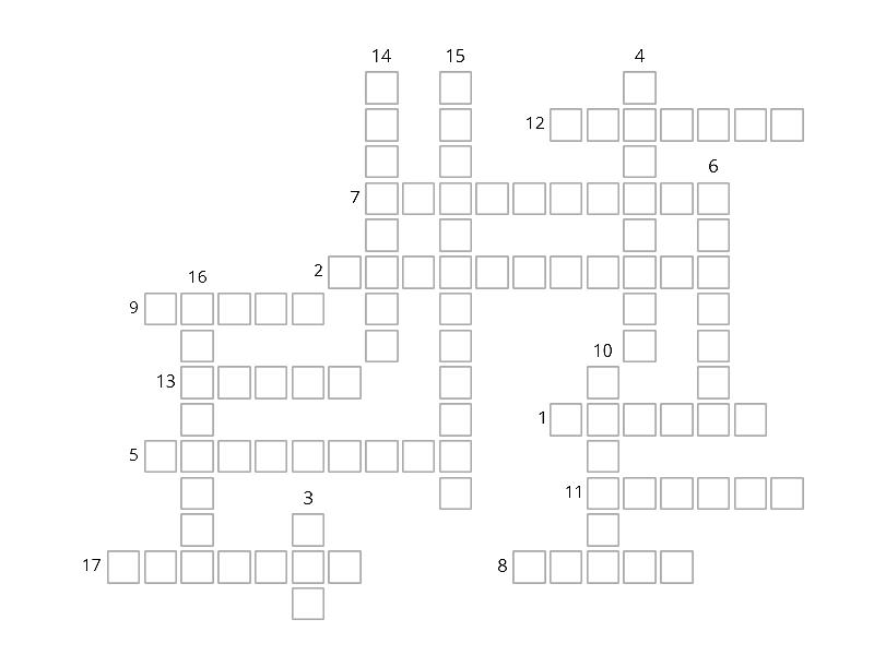 Roadmap A2, Everyday objects, Unit 2A - Crossword