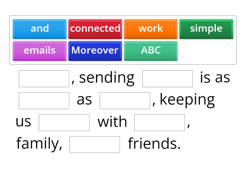 Sending e-mails - Complete the sentence