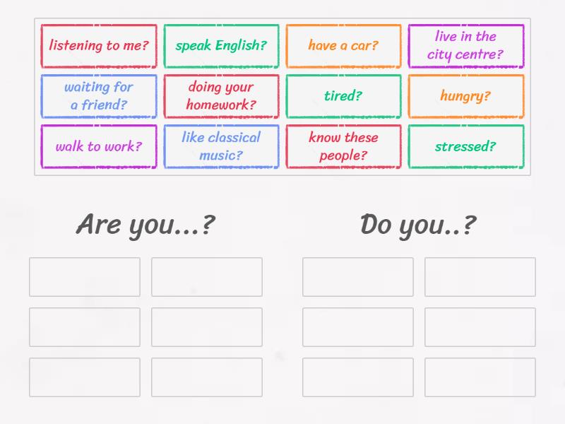 NEF Elementary /Lesson 6C/ Student's book Grammar bank A - Group sort