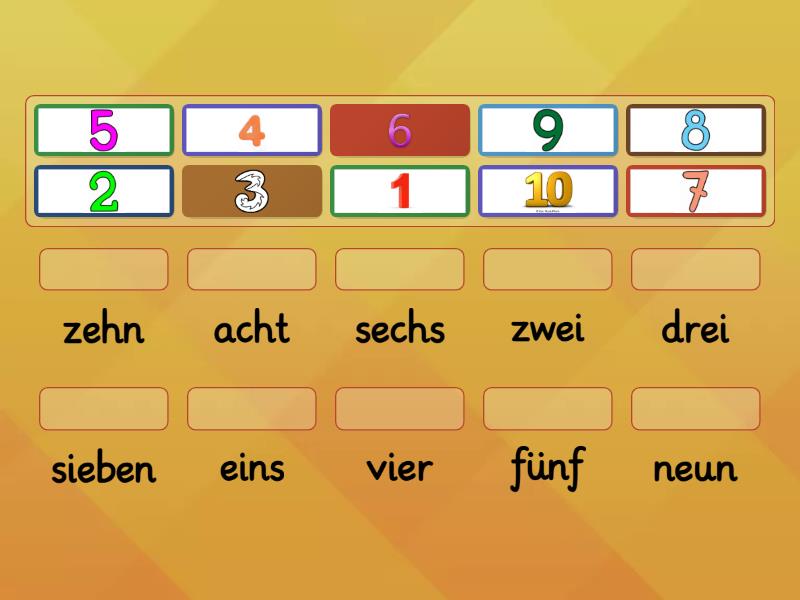Die Zahlen 1-10 - Match up