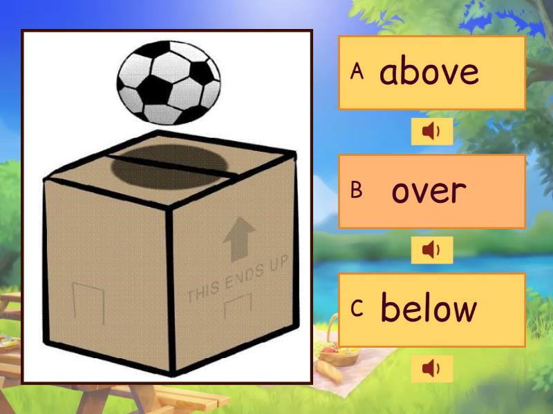 Prepositions - Where is the ball? - Quiz