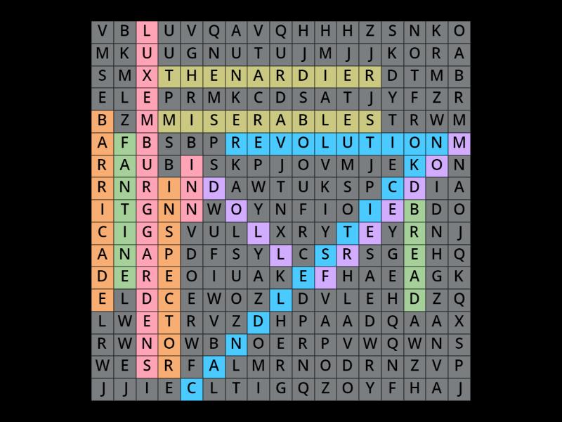 Les miserables - Wordsearch