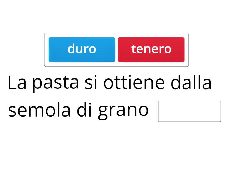 Il pane e la pasta. - Complete the sentence