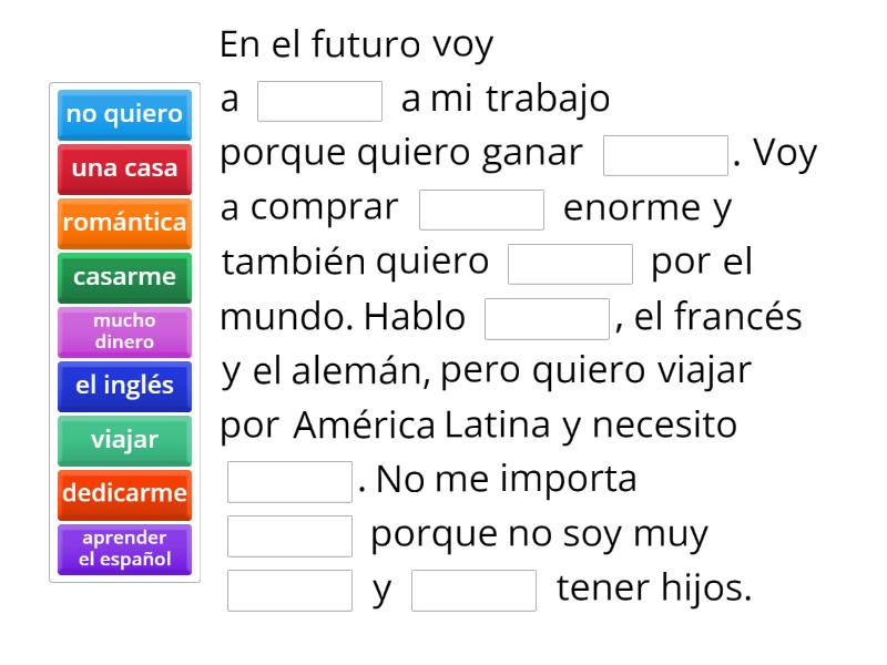 Spanish - En el futuro - Missing word