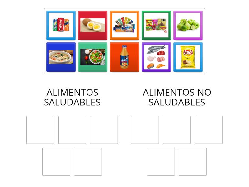 Clasificación de alimentos saludables y no saludables - Group sort