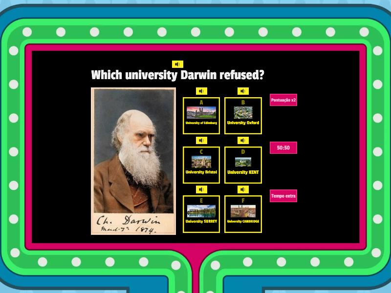 CLIL - Charles Darwin, Santiago and Diogo, 4th B - Gameshow quiz