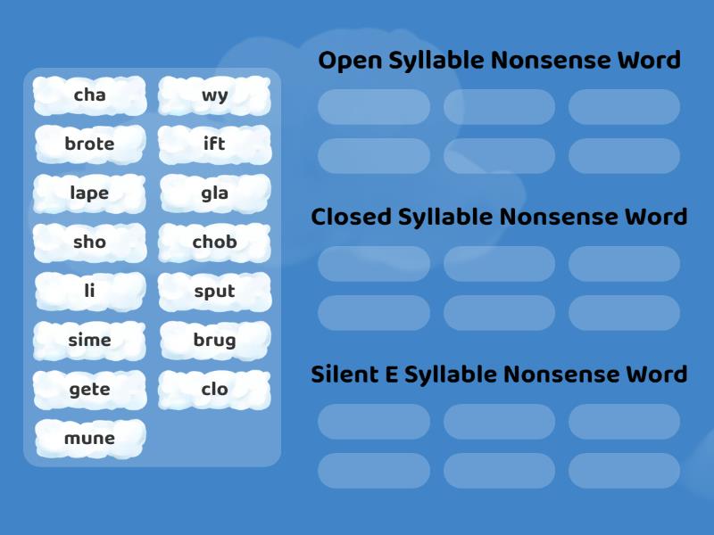 Nonsense word sort - Ordenar por grupo