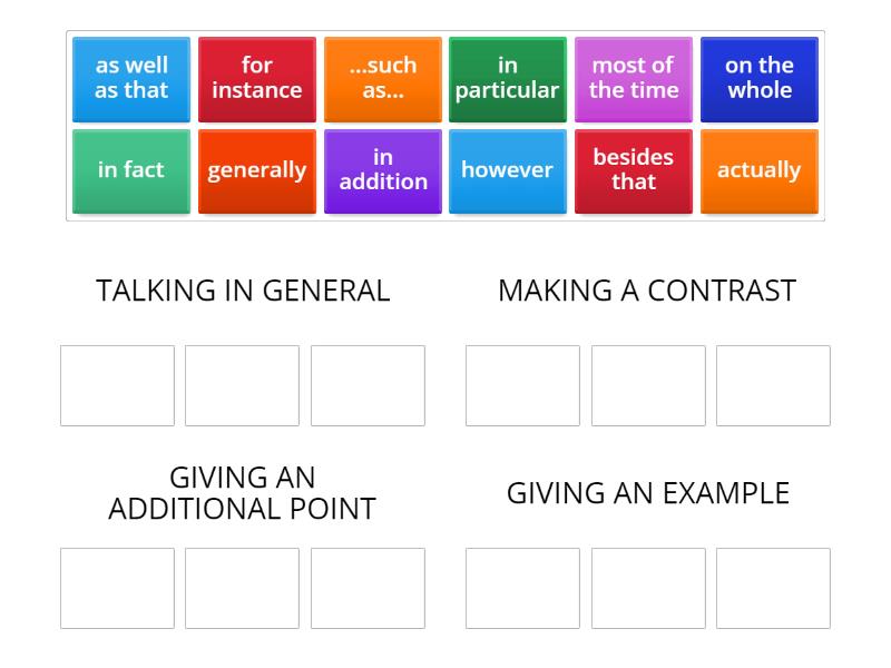 B1 LINKING WORDS - Group sort