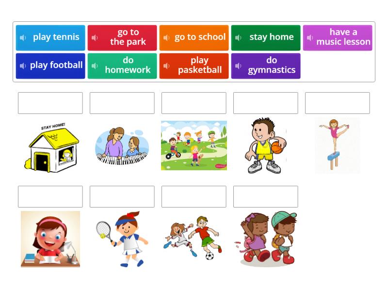 What do you do on Monday? - Match up