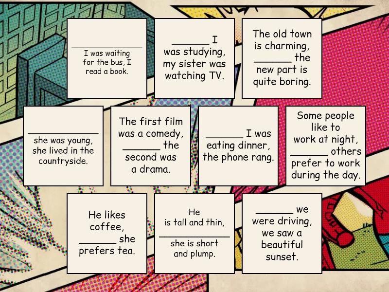 WHILE, WHEREAS & WHILST - Fichas giratorias