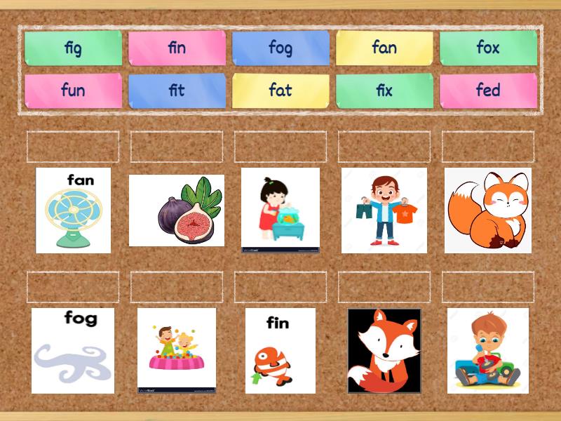 F letter CVC words - Match up
