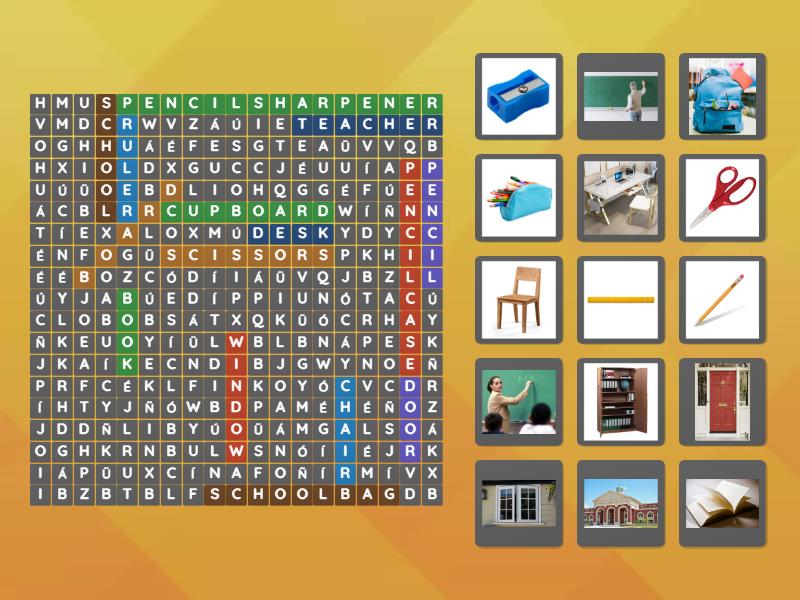 School Supplies - Sopa de letras