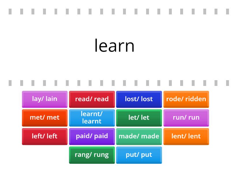 Irregular verbs (l - r) - Find the match