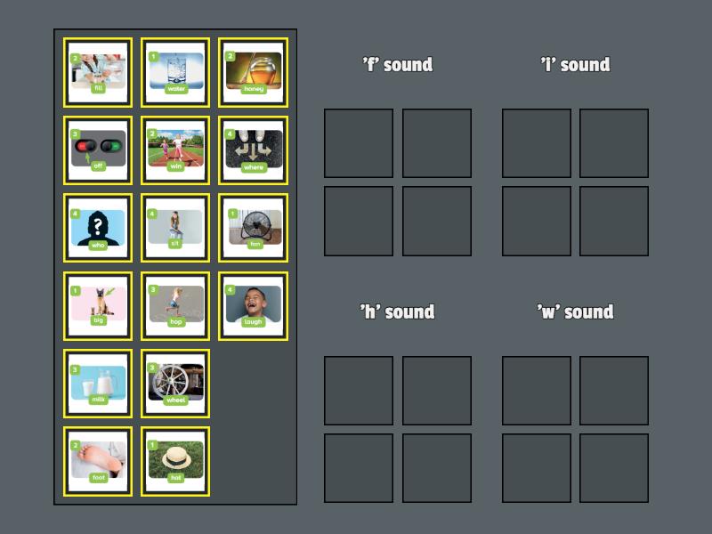 GR2 - W12 - Phonics - Online Game - Ordenar por grupo