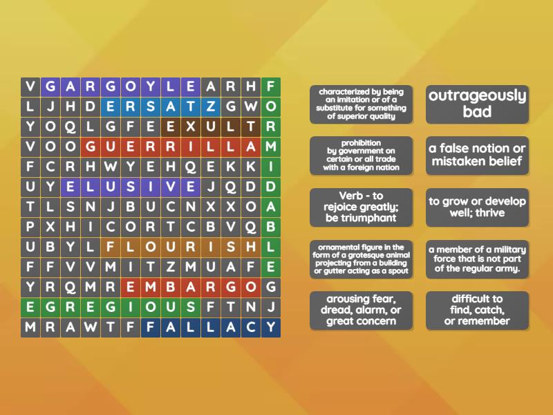 Unit 1- Set 3 - Wordsearch