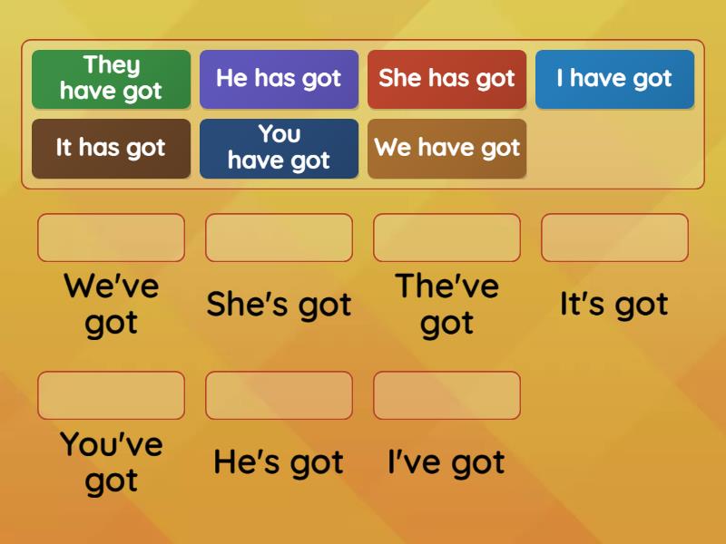have got / has got (short forms) - Match up