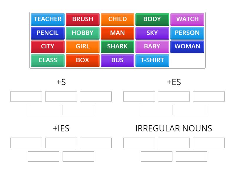PLURAL NOUNS II - Group sort