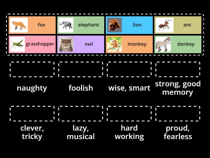 Fable animal characteristics - Match up