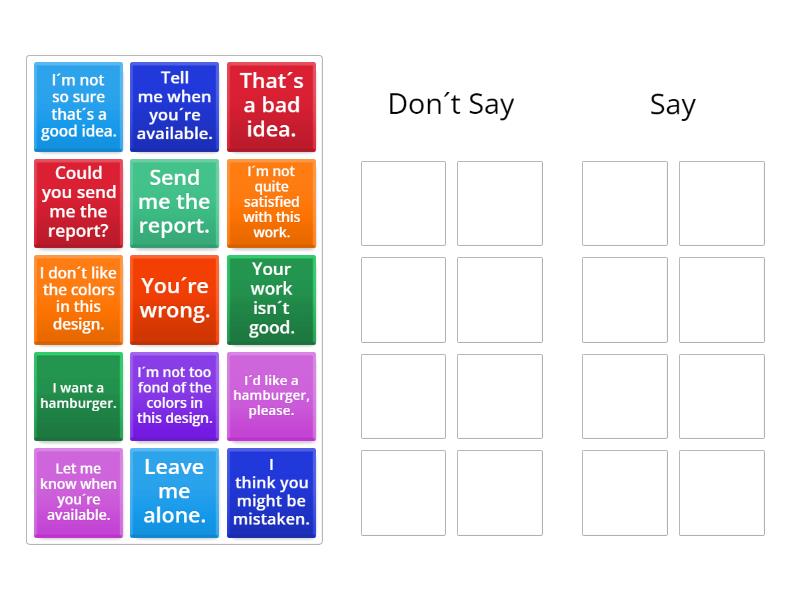 Polite Sentences - Group sort