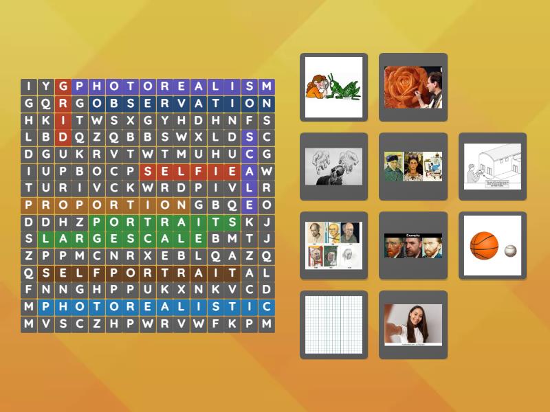 PHOTOREALISTIC PORTRAITS - Wordsearch