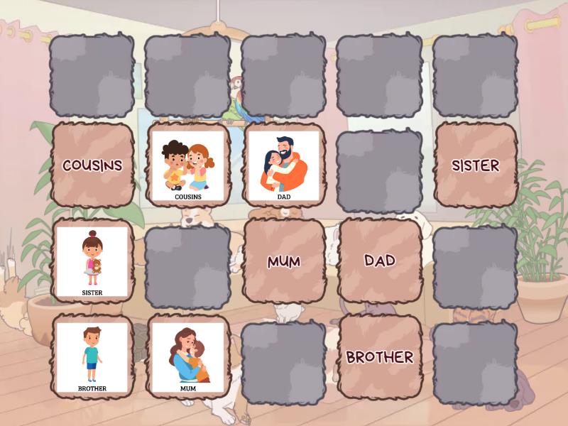 FAMILY MEMBERS - MEMORY GAME - Matching pairs