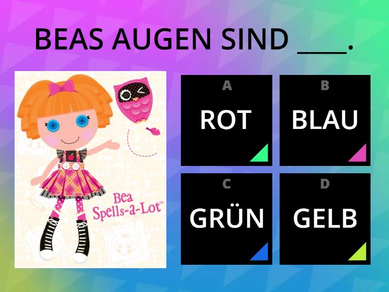IMPARA CON LE LALALOOPSY: I COLORI IN TEDESCO - Quiz