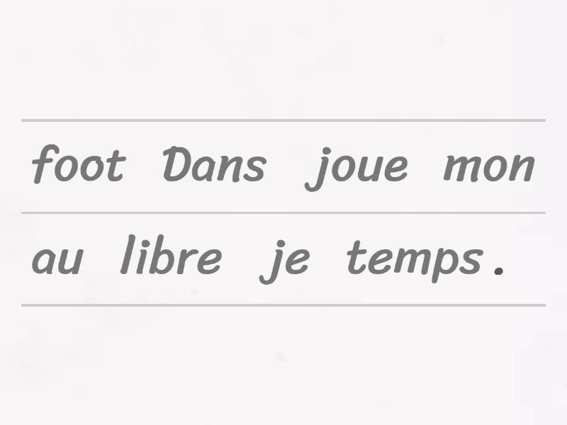 Mon temps libre - Unjumble
