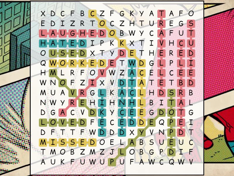 Past Simple regular verbs - - Wordsearch