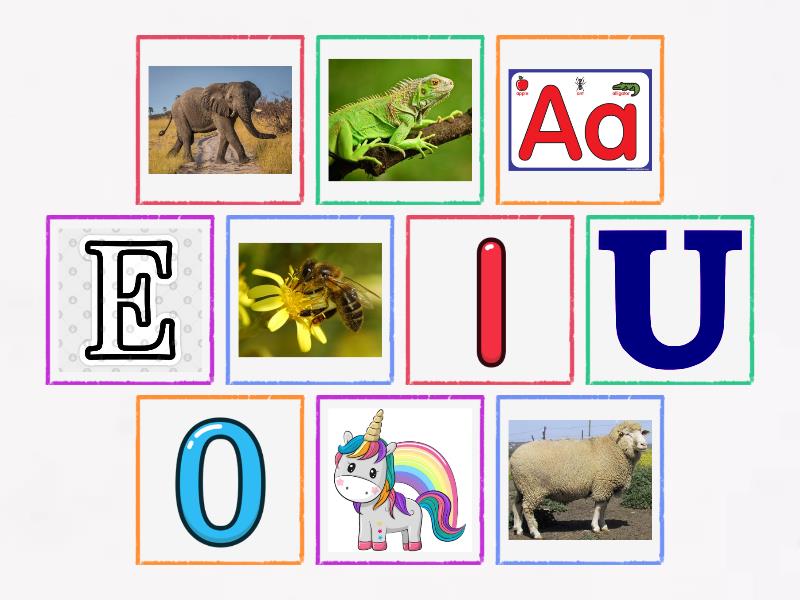 FICHAS GIRATORIAS DE VOCALES CON SUS IMAGENES - Flip tiles