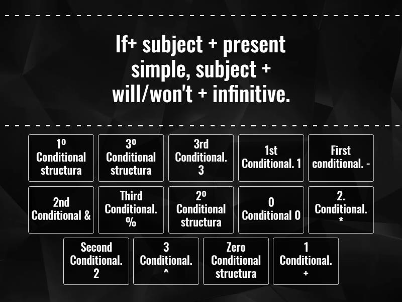 Conditionals . - Find the match