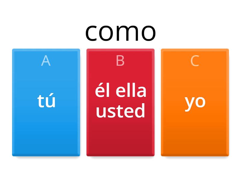 conjugate present tense VERB: COMER - Quiz