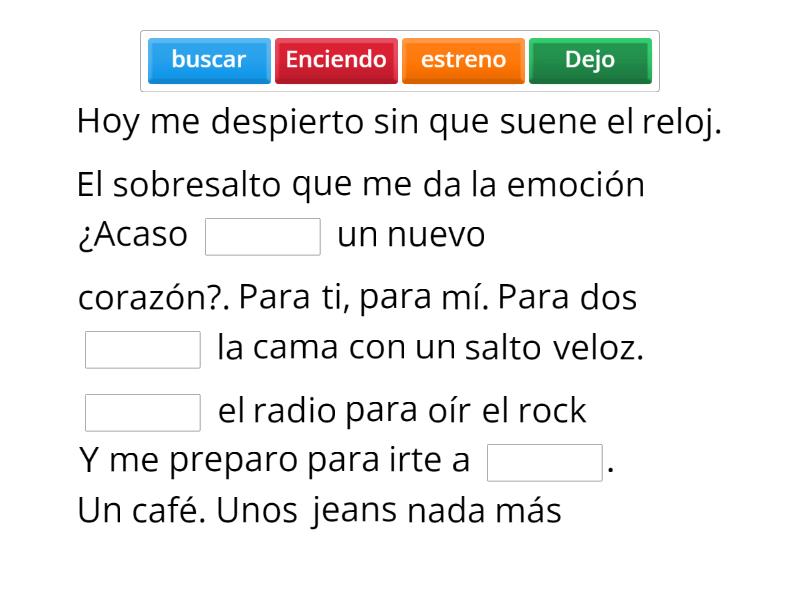Corro, vuelo, me acelero- Timbiriche - Complete the sentence