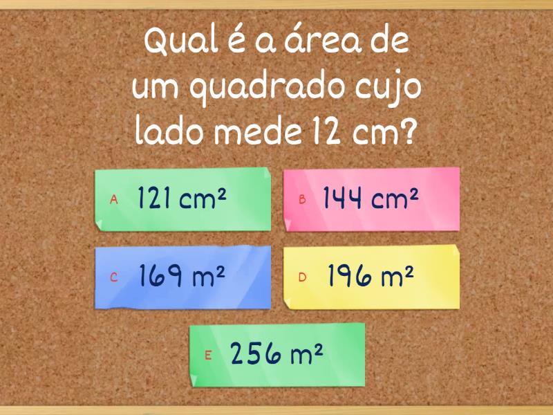 Área do Quadrado - Quiz