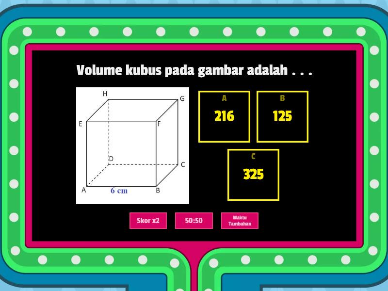 Volume Kubus dan Balok - Concurso de preguntas